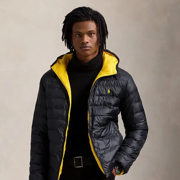 Ralph Lauren Colden Reversible Jacket In Polo Black/Slicker Yellow
